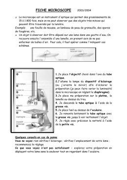 LES PARTIES D`UN MICROSCOPE ET LEUR RÔLE