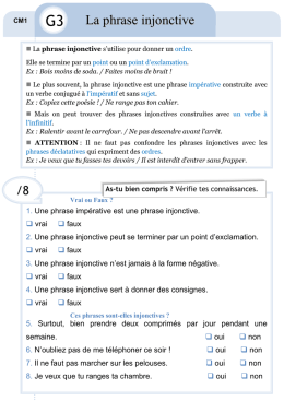 La phrase impérative ou injonctive Exercice 1 Est