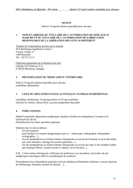 Protocole d`utilisation du Midazolam hypnovel en sédation pour