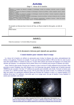 activité sur l`année lumière