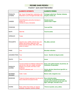 Le régime sans résidu ou limité en résidus