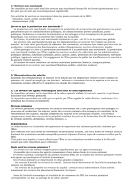 LA PRODUCTION MARCHANDE ET NON MARCHANDE