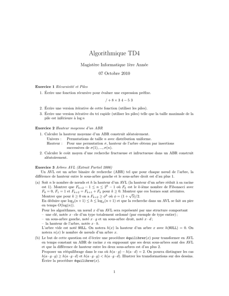 Algorithmique TD4