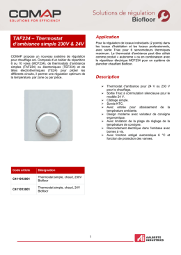 Notice thermostat Siemens - RDJ10RF