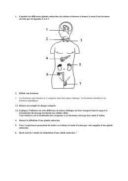 L`appareil endocrinien ou hormonal