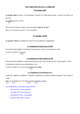 le complement direct du verbe (cdv)