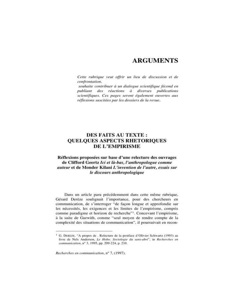 ARGUMENTS ARGUMENTS
