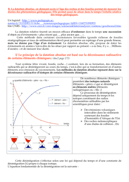Principes de la radiochronologie en datation absolue