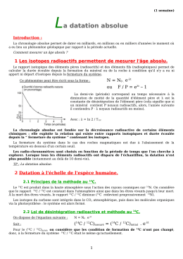 Datation absolue - SVT en Terminale S