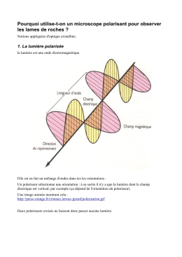Fiche technique utilisation du microscope polarisant analysant