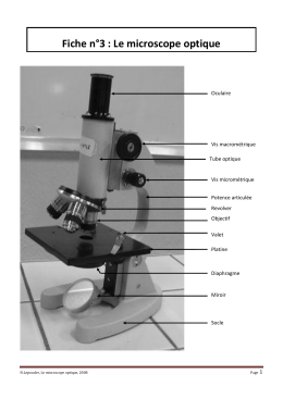Les différentes parties du microscope