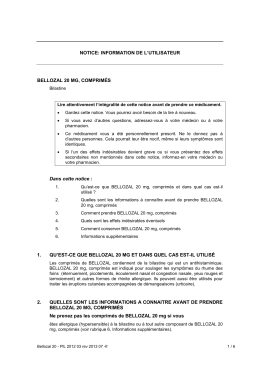 NOTICE : INFORMATION DU PATIENT Bellozal 20 mg comprimés