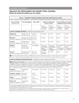 CADDRA-Tableau des médicaments-Québec