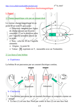 VI- Loi de FARADAY - Production d`un courant induit