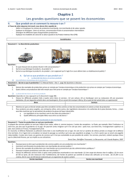 LA PRODUCTION MARCHANDE ET NON MARCHANDE