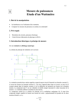 ANNEX 1 TP mesure PUISSANCE électrique TP: MESURE DES