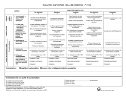 Grille à échelle descriptive 5e année
