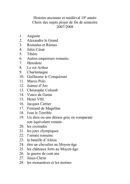 La frise chronologique de la Rome Antique