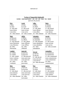 Leçon et exercices sur l`IMPARFAIT