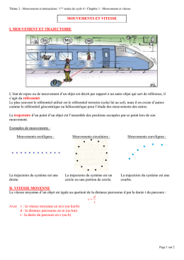 Comment décrire le mouvement d`un objet