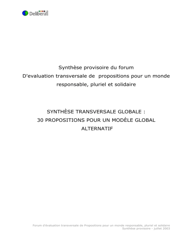 I. L`élaboration d`un nouveau paradigme théorique
