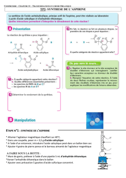 3. Synthèse de l`aspirine