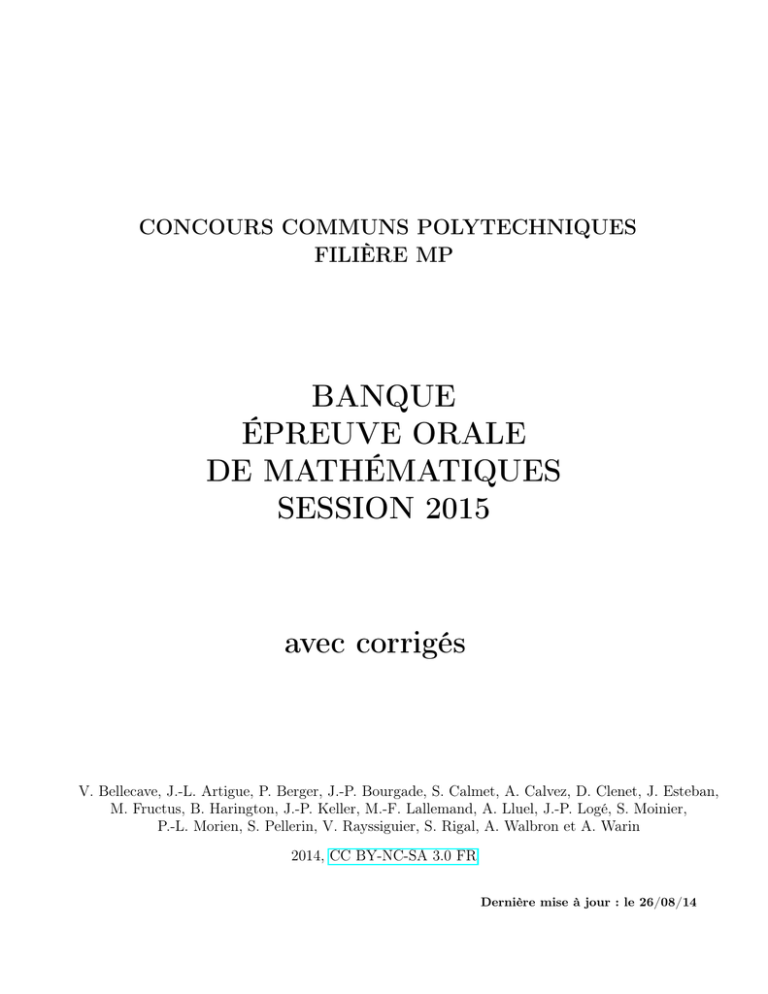 Banque Exercices CCP