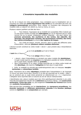 Fiche 20 La modalisation et les modalisateurs