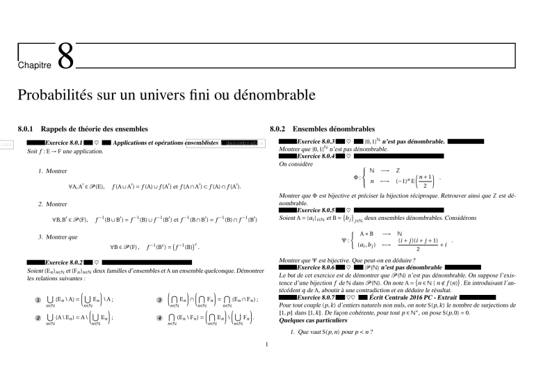 TD 08 Probabilit s Sur Un Univers Fini Ou D nombrable TD 08 Probabilit s Sur Un Univers Fini Ou D nombrable