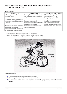 Comment décrire le mouvement d`un objet