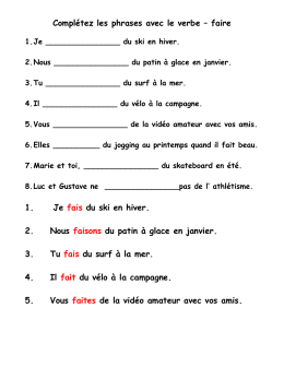 Les expressions avec le verbe faire