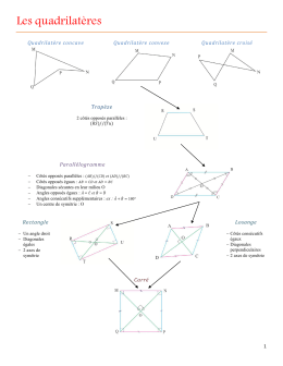 II Comment reconnaitre un quadrilatère ? Quelle est la nature du
