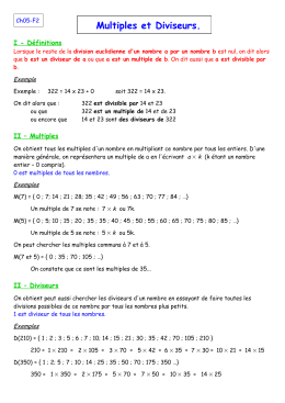 Les multiples et les diviseurs