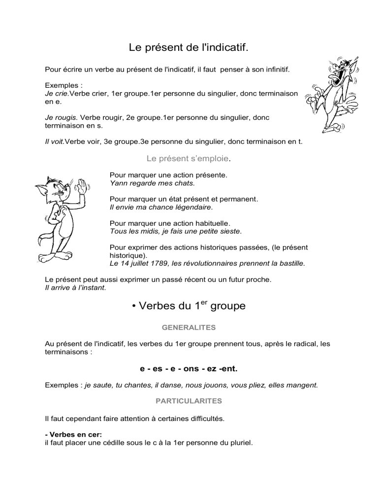 Le Pr sent De L indicatif Le Pr sent De L indicatif