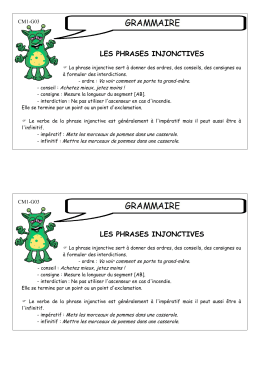 La phrase impérative ou injonctive Exercice 1 Est