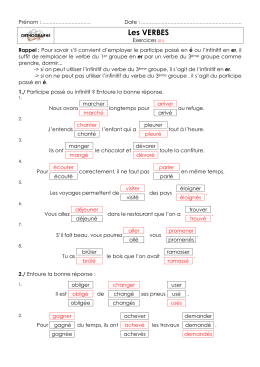 L`infinitif du verbe CE1 PDF