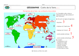 Planisphère : Les continents, les océans et les