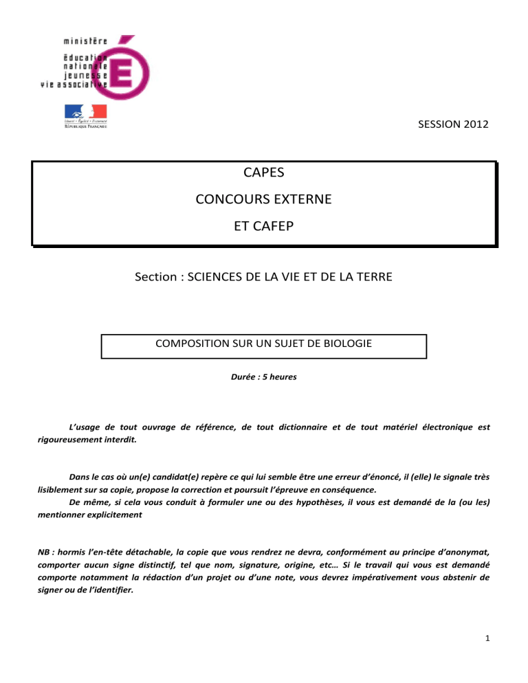 CAPES CONCOURS EXTERNE ET CAFEP CAPES CONCOURS EXTERNE ET CAFEP