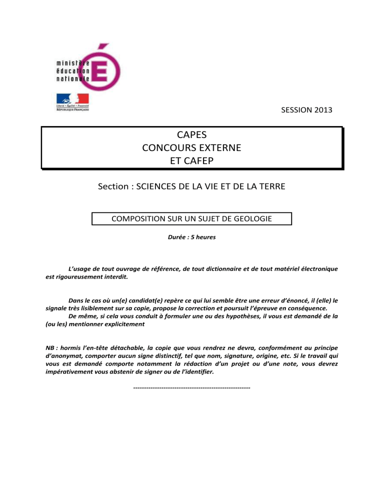 CAPES CONCOURS EXTERNE ET CAFEP