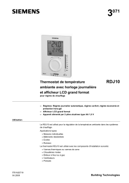 Notice thermostat Siemens - RDJ10RF