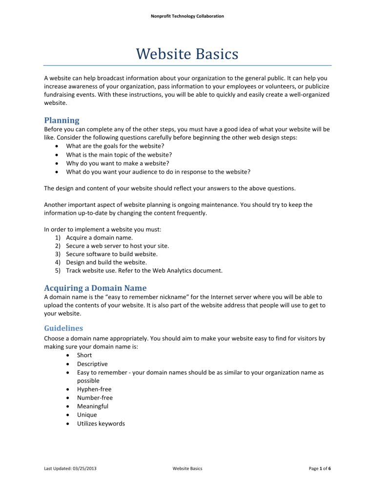 Website Basics