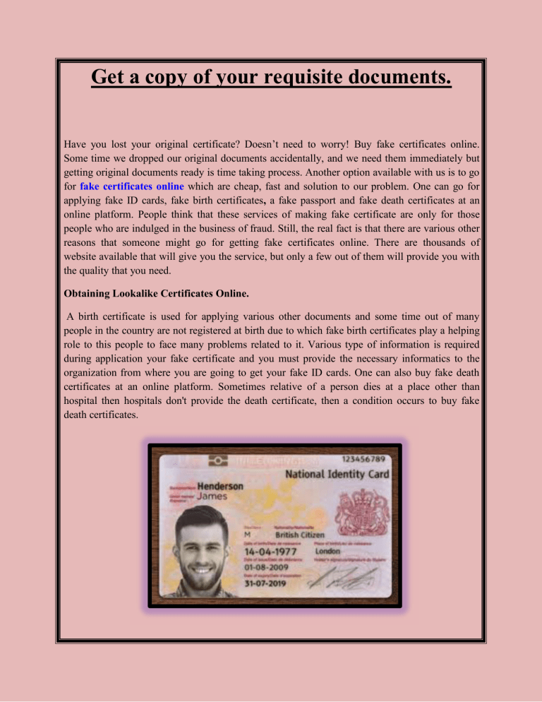 Get A Copy Of Your Requisite Documents 