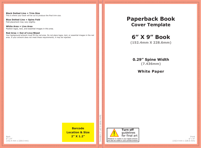 KDP Cover Template 6x9 BW 130