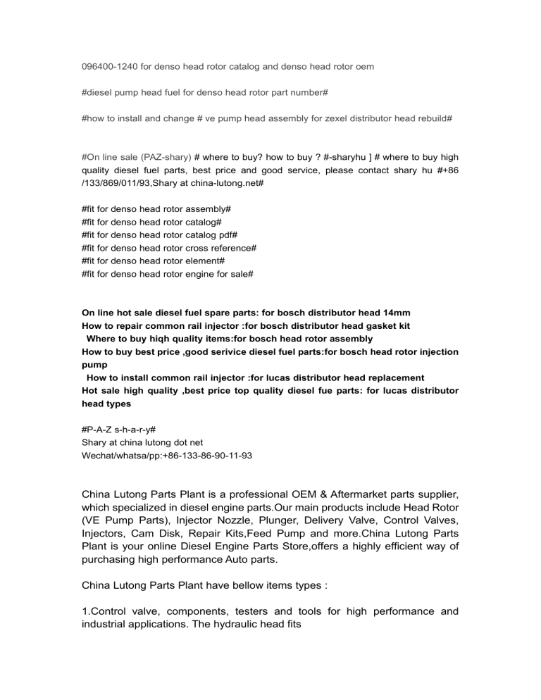 096400-1240 for denso head rotor catalog and denso head rotor oem