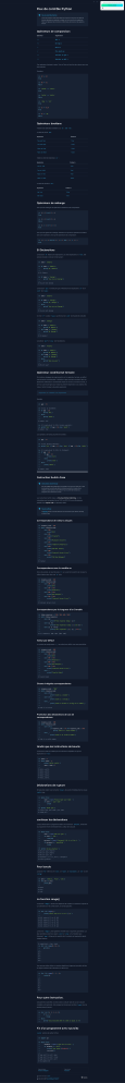 Python Control Flow Python sheet
