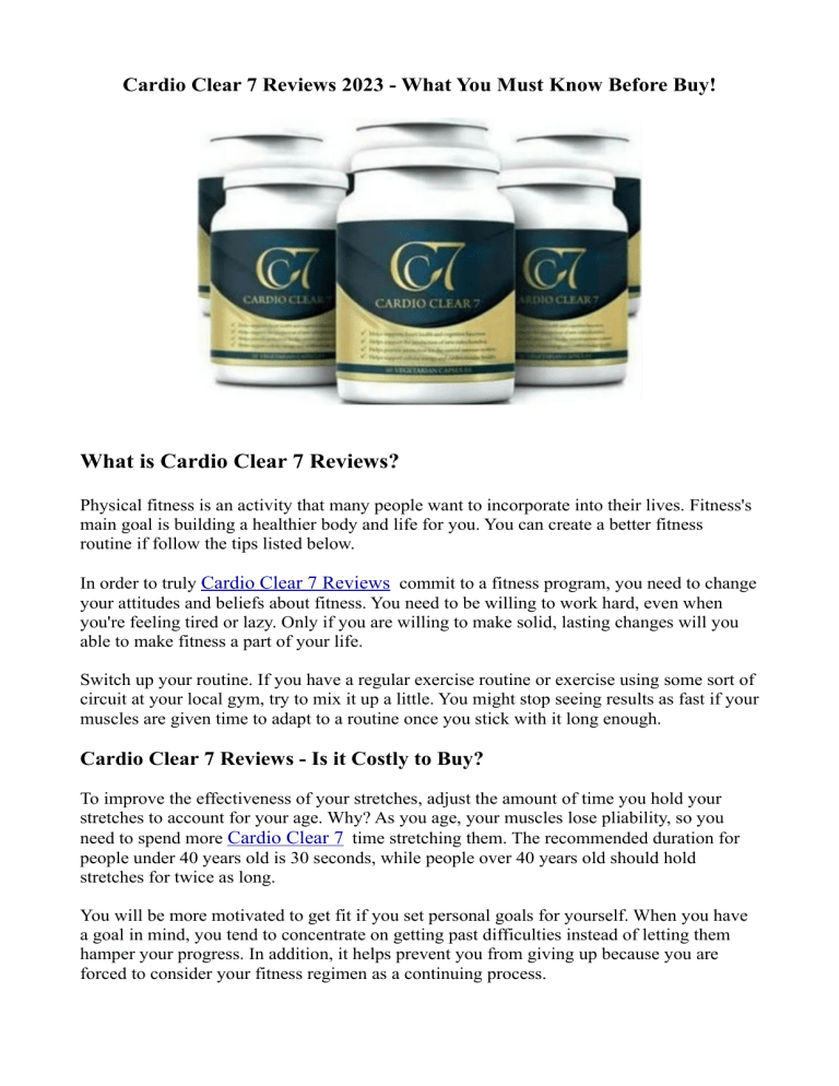 Cardio Clear 7 Reviews 2023 - What You Must Know Before Buy!