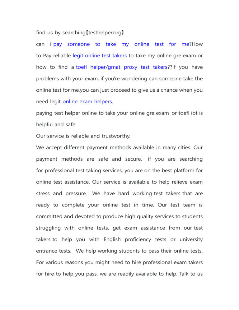 paying someone to take my online test for me