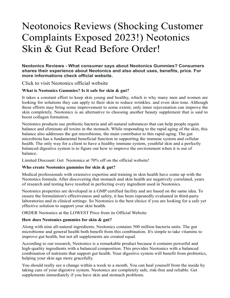 Neotonoics Reviews (Shocking Customer Complaints Exposed 2023 ... Neotonoics Reviews (Shocking Customer Complaints Exposed 2023 ...