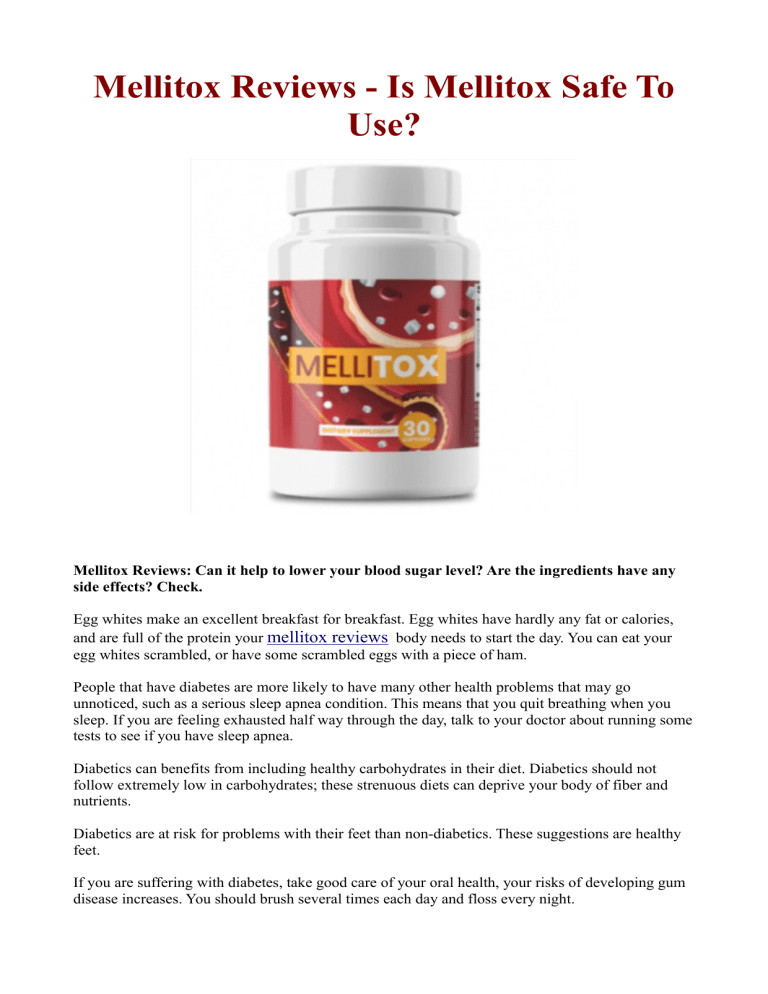 Mellitox Reviews Is Mellitox Safe To Use