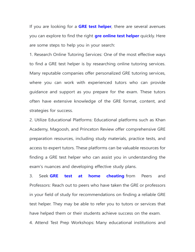 Top 5 Tips for hiring gre exam helpers-onlinetaker.com